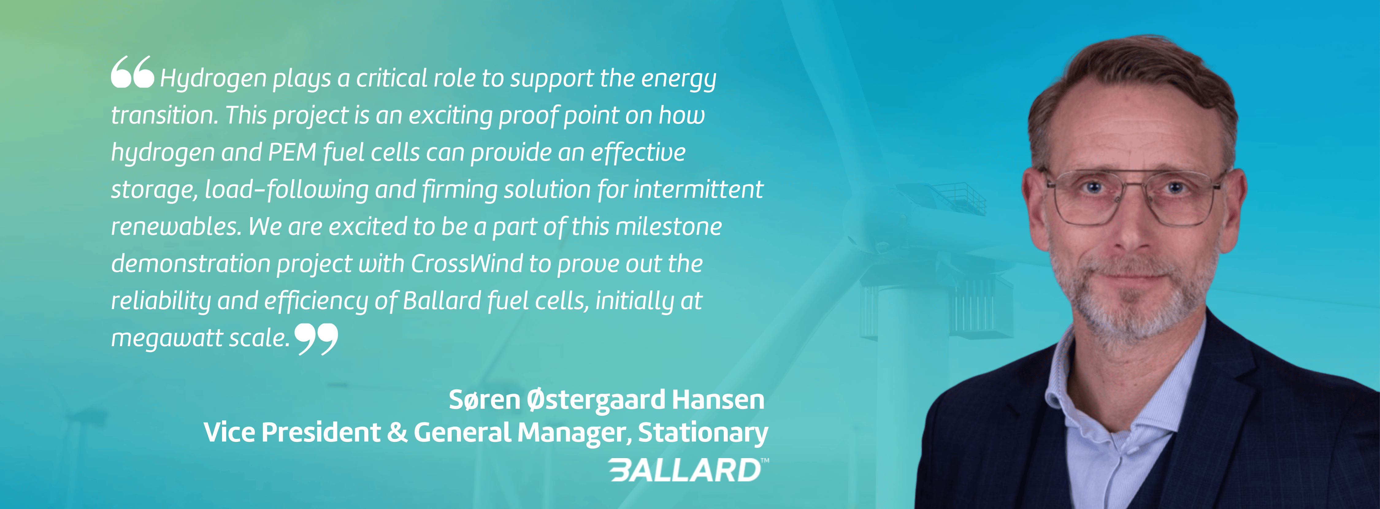 Ballard receive order from CrossWind for 1 MW stationary power project